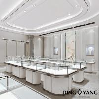 China White Glass Customized Jewelry Showcase Display for sale