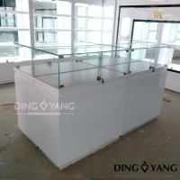 China White Glass Customized Jewelry Showcase Display for sale