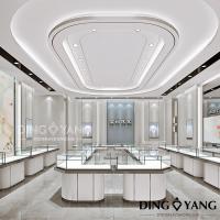 China White Glass Customized Jewelry Showcase Display for sale