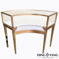 China OEM Installed Curved Lighted Jewelry Display Cases for sale