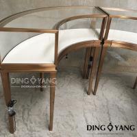 China OEM Installed Curved Lighted Jewelry Display Cases for sale