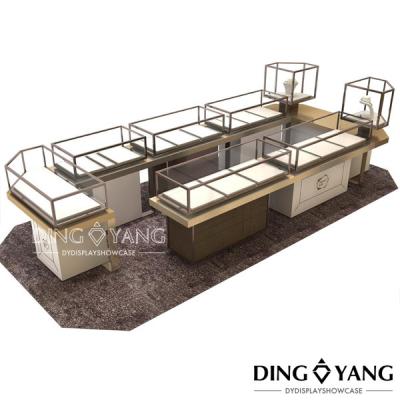 中国 金色のカスタムMDFショールームディスプレイケース 販売のため