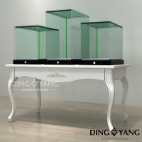 China Lighting Matte White Showroom Display Cases for sale