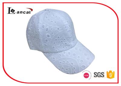 China Boné de beisebol branco do ilhó, tampão máximo da curvatura de 6 painéis com snapback branco à venda