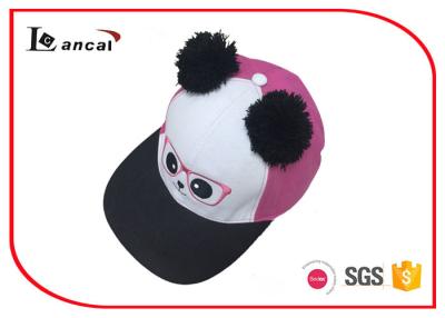 China 100% chapéus cabidos basebol do algodão, bonés de beisebol das meninas do bordado com o fio preto Pom à venda
