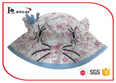 China Jonge geitjes Gedrukte van Emmerhoed/Streetwear Emmerhoeden met de Blauwe Rand die van het Kattenoor Acrylneus binden Te koop
