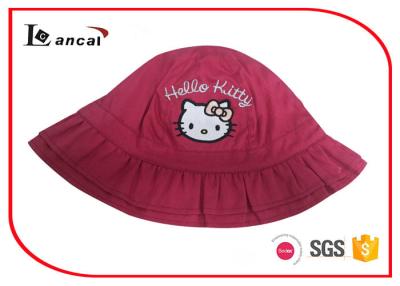 China Hello Kitty-de Hoed van de Vissersemmer, Rode Katoenen Leuke Emmerhoeden voor Meisjes Te koop