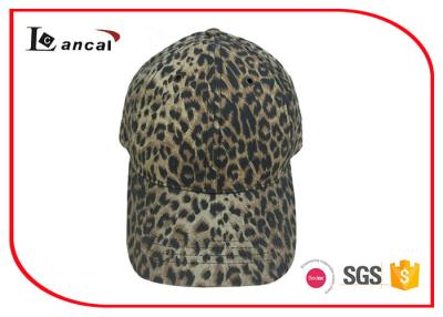 Cina Cappelli di baseball su ordinazione della tela della stampa del leopardo con l'occhiello del metallo per le signore in vendita