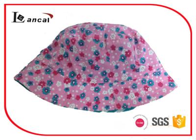 Cina Il popeline di cotone ha stampato il cappello del secchio con il rivestimento della banda blu per il CE/SGS delle ragazze in vendita