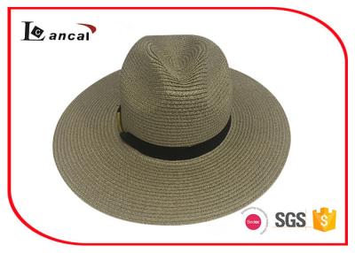 Cina Il cioccolato largamente Brimmed il cappello di paglia, 2 cappelli dell'estate del nastro di cm delle donne nere della banda in vendita