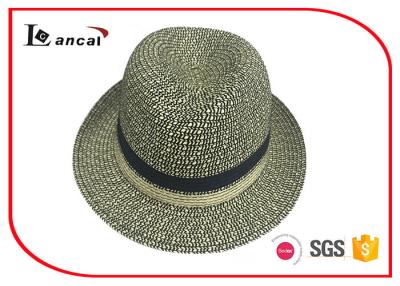 Cina Ampio cappello di Sun della paglia del bordo di colore del Trilby misto della paglia con Grossgrain Interband per gli uomini in vendita
