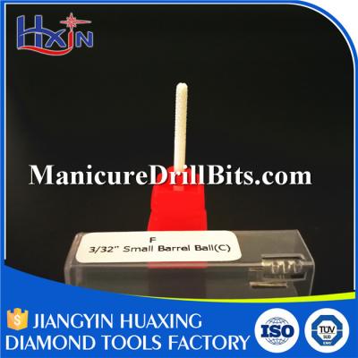 China Small Barrel Ball Electric Nail Drill Bits White Teeth With Head Length 13mm HXTC-071 for sale
