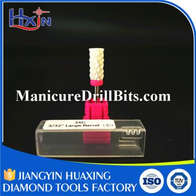 China Pink Ceramic Nail Drill Tool , Cuticle Nail Drill Bits Head Diameter 3mm for sale