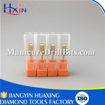 China Small Carbide Nail Drill Bits For Finger Head Length 15mm Gold Shank 2.35mm for sale