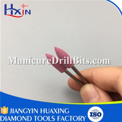 China Stone Nail Bits Small Ball Pink/ Grey Ceramic For Cleaning Cuticle Nail Tools for sale