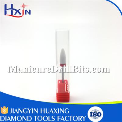 China Red Color Bullet Type Nail Ceramic Bit , Durable Pedicure / Manicure Machine Tools for sale