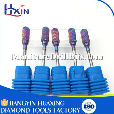 China Rainbow Coating Manicure Drill Bits Overall Length 40mm Environmental Friendly for sale