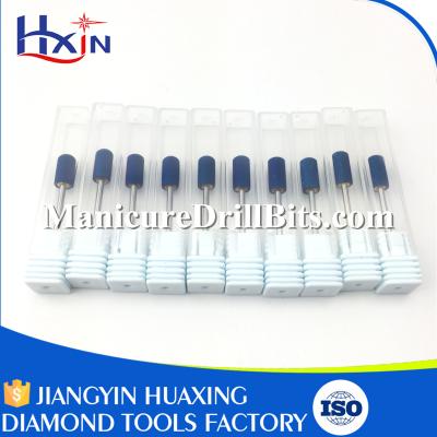 China Blue Colored Coating Carbide Nail Drill Bits With Long Stainless Steel Shank for sale