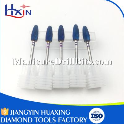China 4XC Super Coarse Carbide Manicure Drill Bits with Blue Nano Coating Twice Working Life for sale