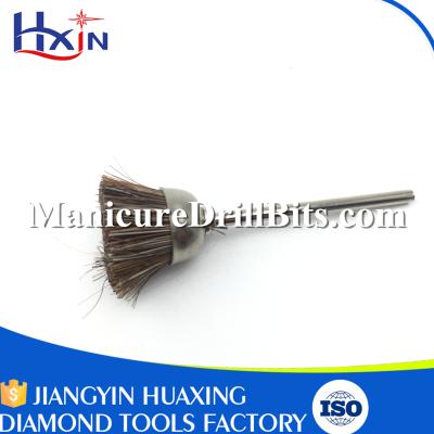 China Gold Shank Brass Polishing Brush , Nail Drill Bit Brush Length 47mm Eco Friendly for sale