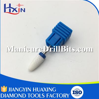 China Bullet / Flame Type Cuticle Nail Drill Bits Ceramic Antibacterial No Clogging for sale
