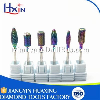 China 1 Pieces Cuticle Drill Bit , Rainbow Coating  Dental Drill Bits OEM Acceptable for sale
