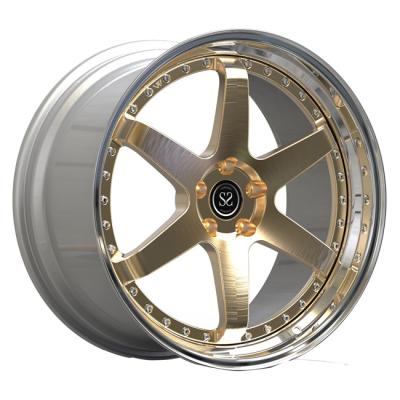 China Het geborstelde Goud sprak 2PC Gesmede Wielen 19inch wankelde Opgepoetste Lip voor Audi S3 Te koop