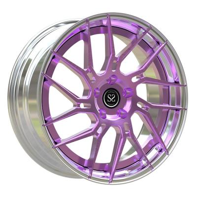 China Violet Disc Forged 2 PC Wheels Aluminum Alloy Rims 19 20 21 Inches Polished Barrel for sale