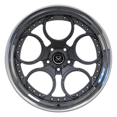 China Polished Lip 2 Piece Forged Wheels Gun Metal Spokes Discs For Nissan 350z Custom for sale