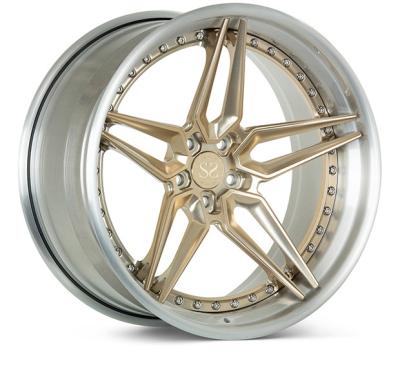 Chine Roue de 2 pièces peinte en or brillant de 20 pouces pour Porsche 718 pour personnalisé pour voiture de luxe à vendre