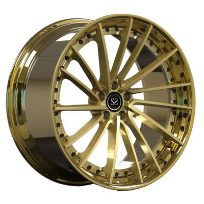 China Lippe Audi A7 schmiedete 2-teilige Rotationsradfelgen, die 22inch goldene Schallplatte bürstete zu verkaufen