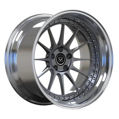 20inch pour des lèvres de Grey Spokes Polish Stepped Long de 2 morceaux d'Audi S3 a forgé les roues faites sur commande de jantes