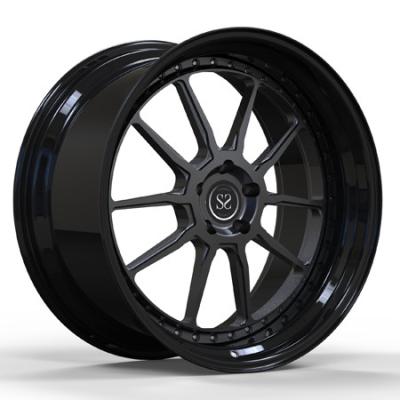 China Grey Disc Forged 2 stukkenwielen polijst Zwarte Lippen voor de Douaneranden van BMW 750i 20inch Te koop