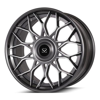 Cina Grey Machined Face 3PC ha forgiato gli orli su ordinazione 22inch delle ruote per il Tesla Model 90mm in vendita