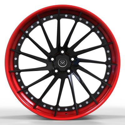 China 21 22 23 24inch Forged 2 Piece Rims For Ferrari F8 5x130 Custom Red Black Wheels for sale