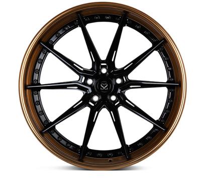 China Double 2PC Audi Forged Wheels 5 Spoke With Black Machine Face 24inches for sale
