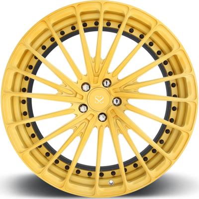 China 5x114.3 A6061 T6 2pc Custom Alloy Rims Black Rim Barrel For Passenger Cars Wheels for sale