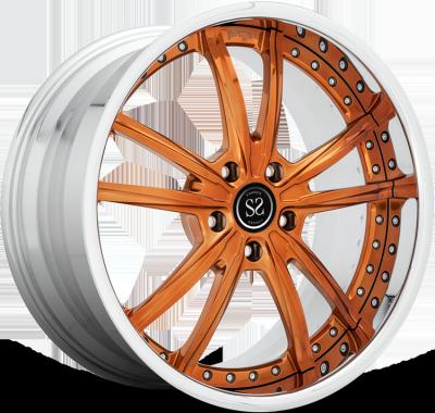 Orange Machine Face 2pc Forged Wheels 5x112 5x120 For Gt50 Bmw 525i
