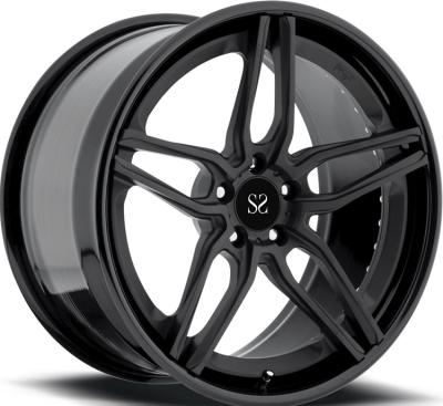 China 18 19 20 21 22 Inch 5x108 Black Machine Face For Mustang Wheels 2 Pc Forged Alloy A6061 T6 Styling Rims for sale