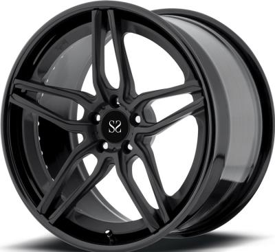 China 18 19 20 21 22 Inch 5x108 Black Machine Face For Mustang Wheels 2 Pc Forged Alloy A6061 T6 Styling Rims for sale