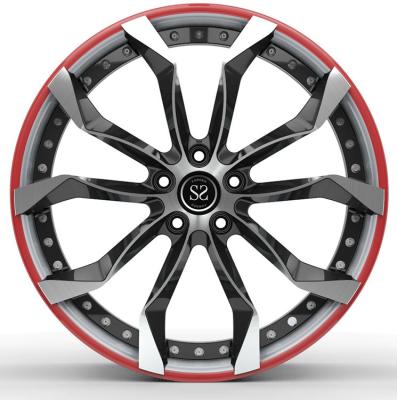 China 19x8.5ET9 /19x10 ET19 Gloss Blac Windows White Face And Red Ring For 2001 E39 M5 for sale