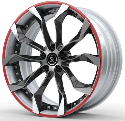 China 19x8.5ET9 /19x10 ET19 Gloss Blac Windows White Face And Red Ring For 2001 E39 M5 for sale