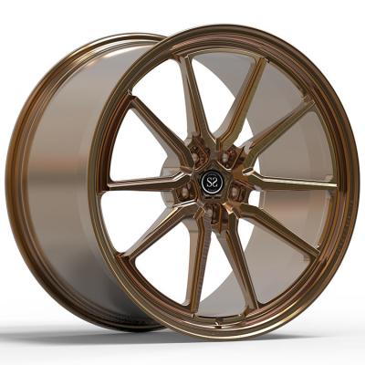 China 21x9 ET28/22x11.5ET22/5x114.3/67.1 Brushed Gloss Bronze Forged One Piece Wheels For Ferrari F8 Tributo for sale