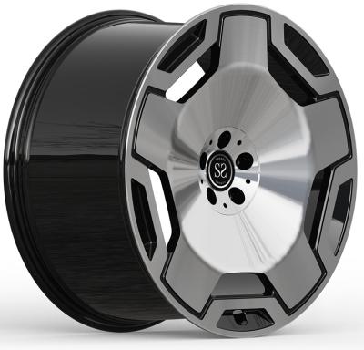China 22x9 And 22x10 Custom 1-PC Forged Rims Black Polished Face For Benz S500 for sale