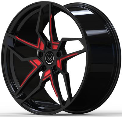 中国 24×10 5×130 グランス 黒+赤 カスタム 1 パーツ 鍛造 輪 販売のため