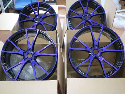 China 22x10.5 Custom Black and Blue 1-PC Forged Rims for Audi RS4 for sale