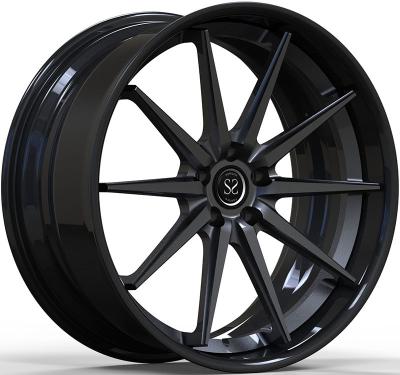 China VW caddy C20 18x8.0 Custom 2-PC Forged Rims Grey Disc and Black Barrels for sale