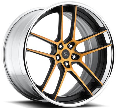 China 22x10.5 and 22x12 Custom 3-PC Rims Chrome Lip and Black Disc for 2011 Rolls Royce ghost for sale