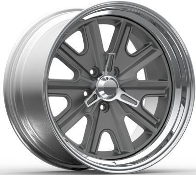 China 18x8.5 and 18x9.5 Grey Disc and Polished Lip 3-PC Forged Wheels for Ford Mustang for sale