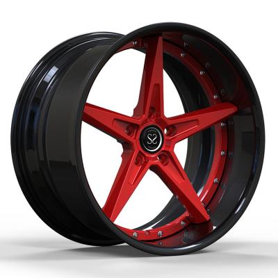 China Red and Gloss Black 2 Piece Forged Wheels 19x8.5 for BMW M3 for sale